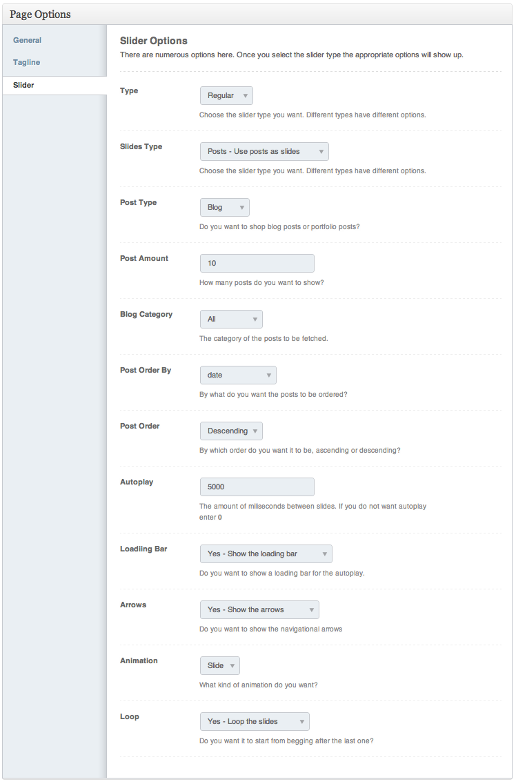recyclingtechnologies.co.uk - Slider Options